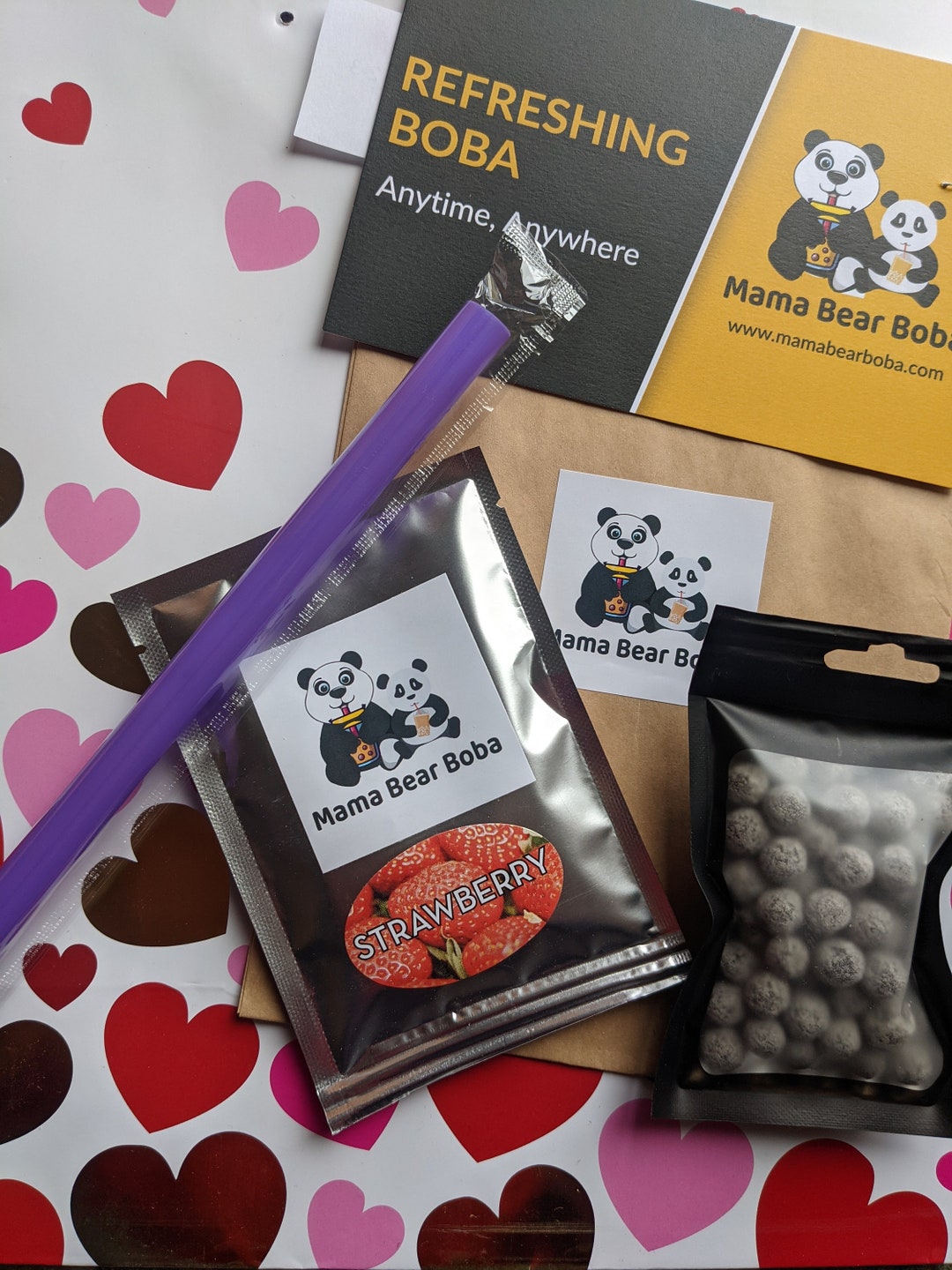 Boba Bubble Tea VALENTINES Day Party Favors choose Your Flavor With ...