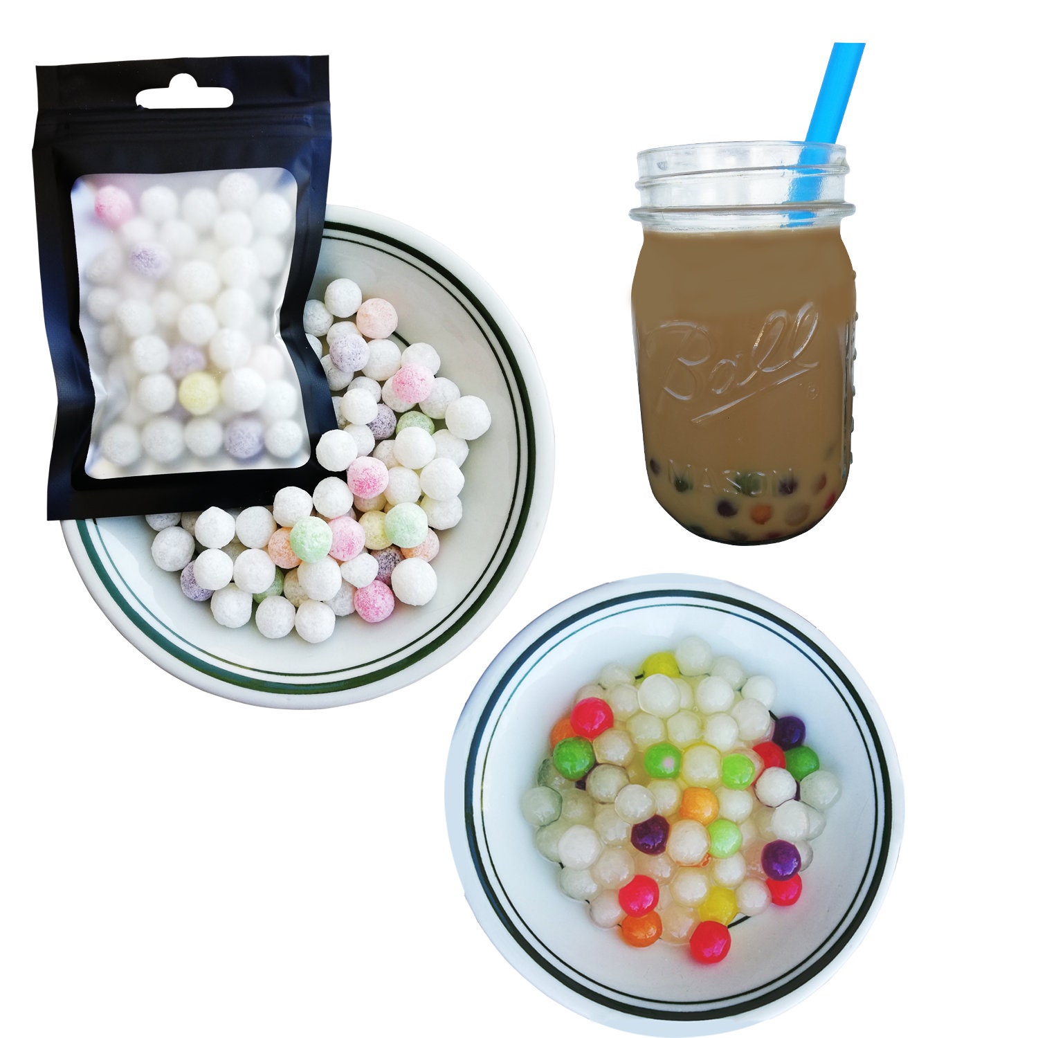 RAINBOW BOBA Bubble Tea Pearls 8 Individual Packets - Etsy Ireland