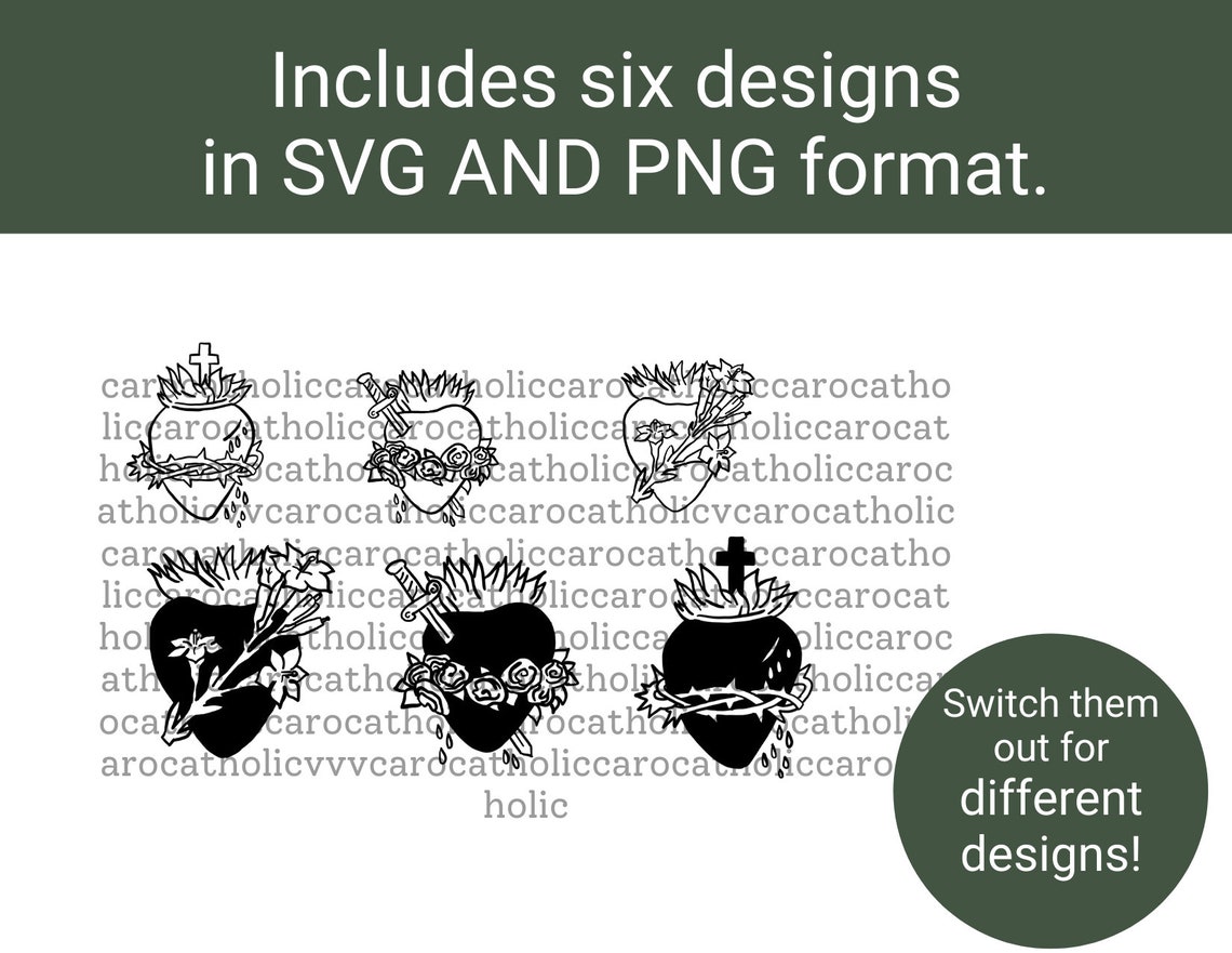 Hearts of the Holy Family SVG, Christian Svg, Religious Svg, Faith Svg ...