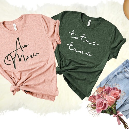 Marian Script Cross SVG Totus Tuus Svg Ave Maria Svg Latin - Etsy