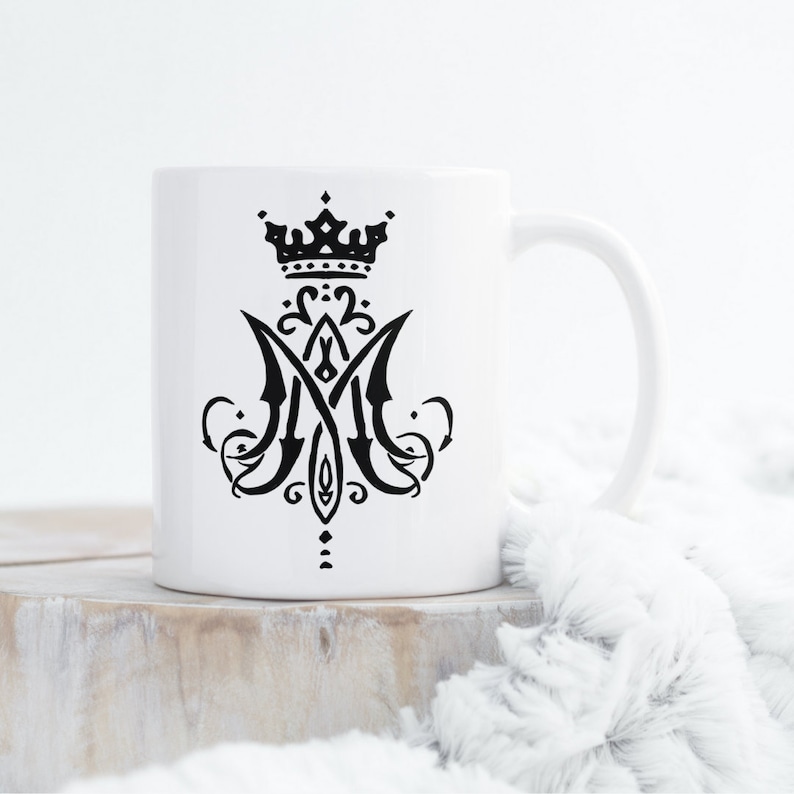 Marian Monogram SVG Christian Religious Design Faith Jesus and Catholic ...