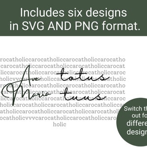 Marian Script Cross SVG, Totus Tuus Svg, Ave Maria Svg, Latin Svg ...