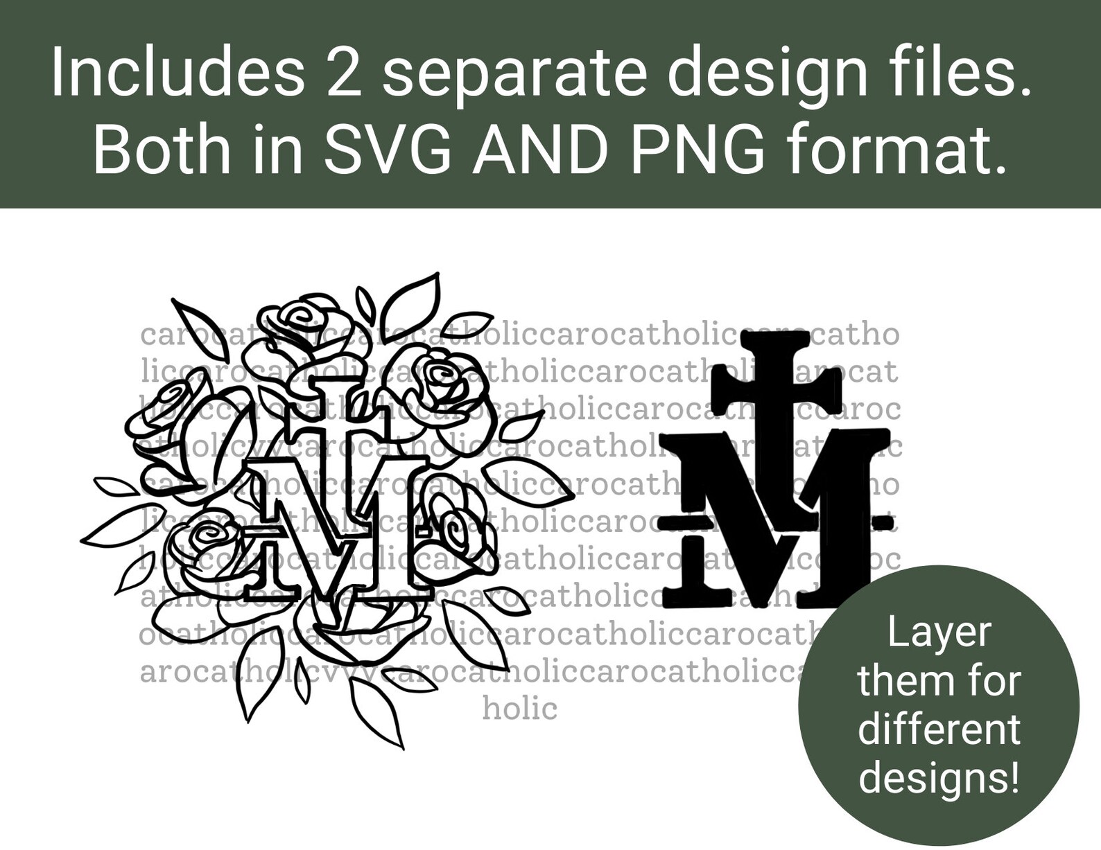 Marian Cross With Roses Pattern SVG, Christian Svg, Religious Svg ...