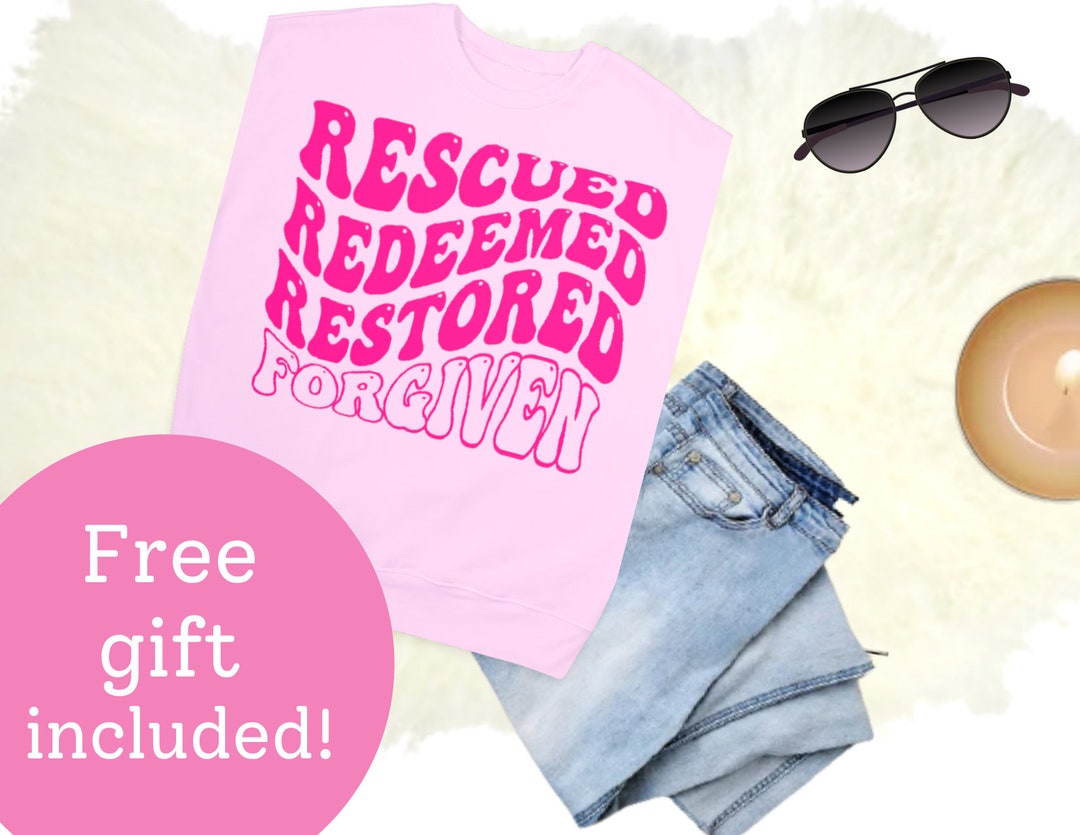 Rescued Redeemed Restored Forgiven Svg, Jesus Svg, Png, Bible Verse Svg ...