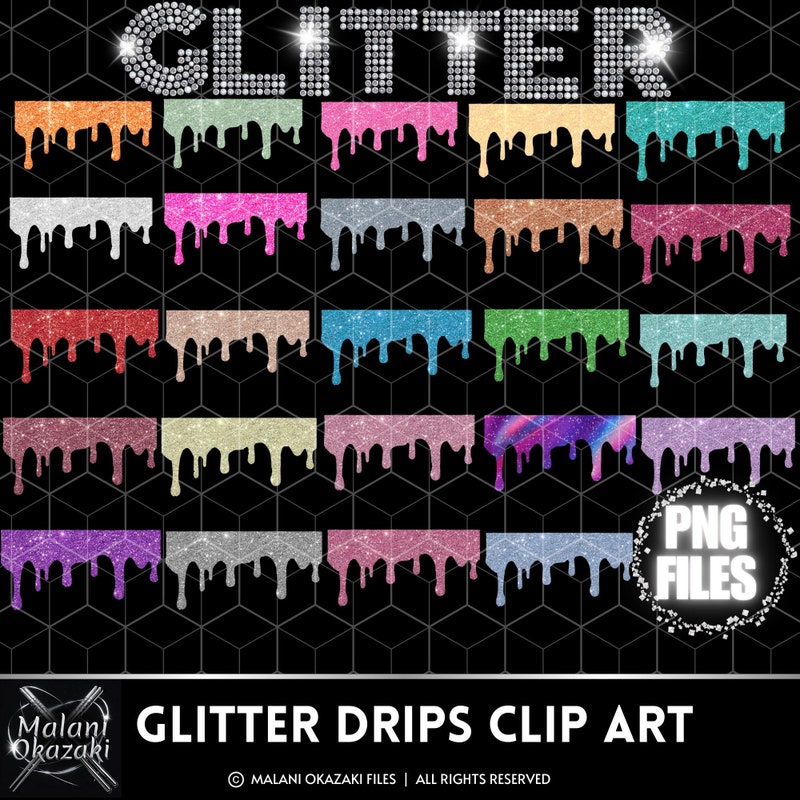 Rose Gold Glitter Drip Png - Etsy