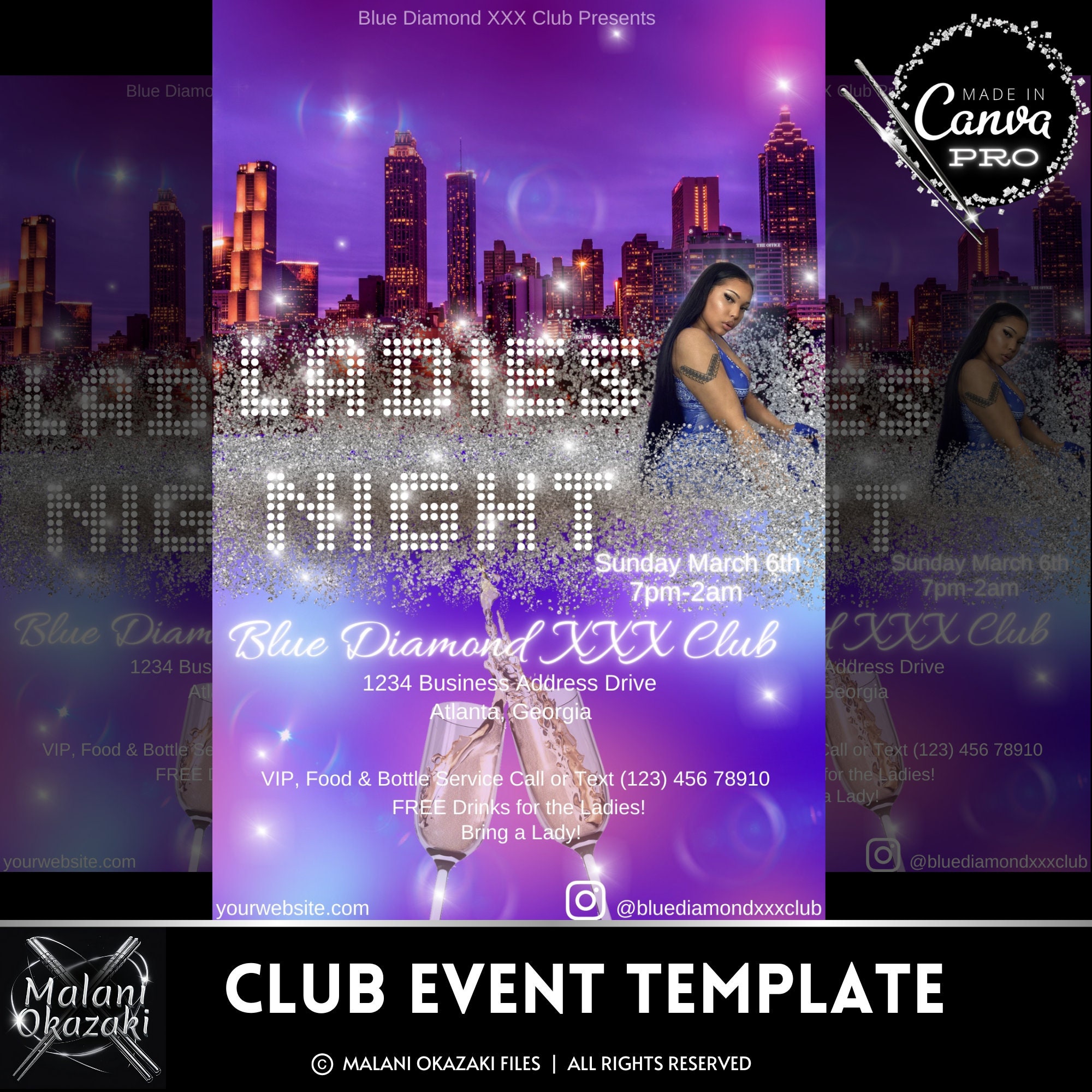 DIY Party Invitation Club Event Template Flyer Instant Download ...