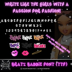 Baddie Font Svg Ttf Png Cricuit Canva Y2K Alphabet Trendy Groovy Girls ...