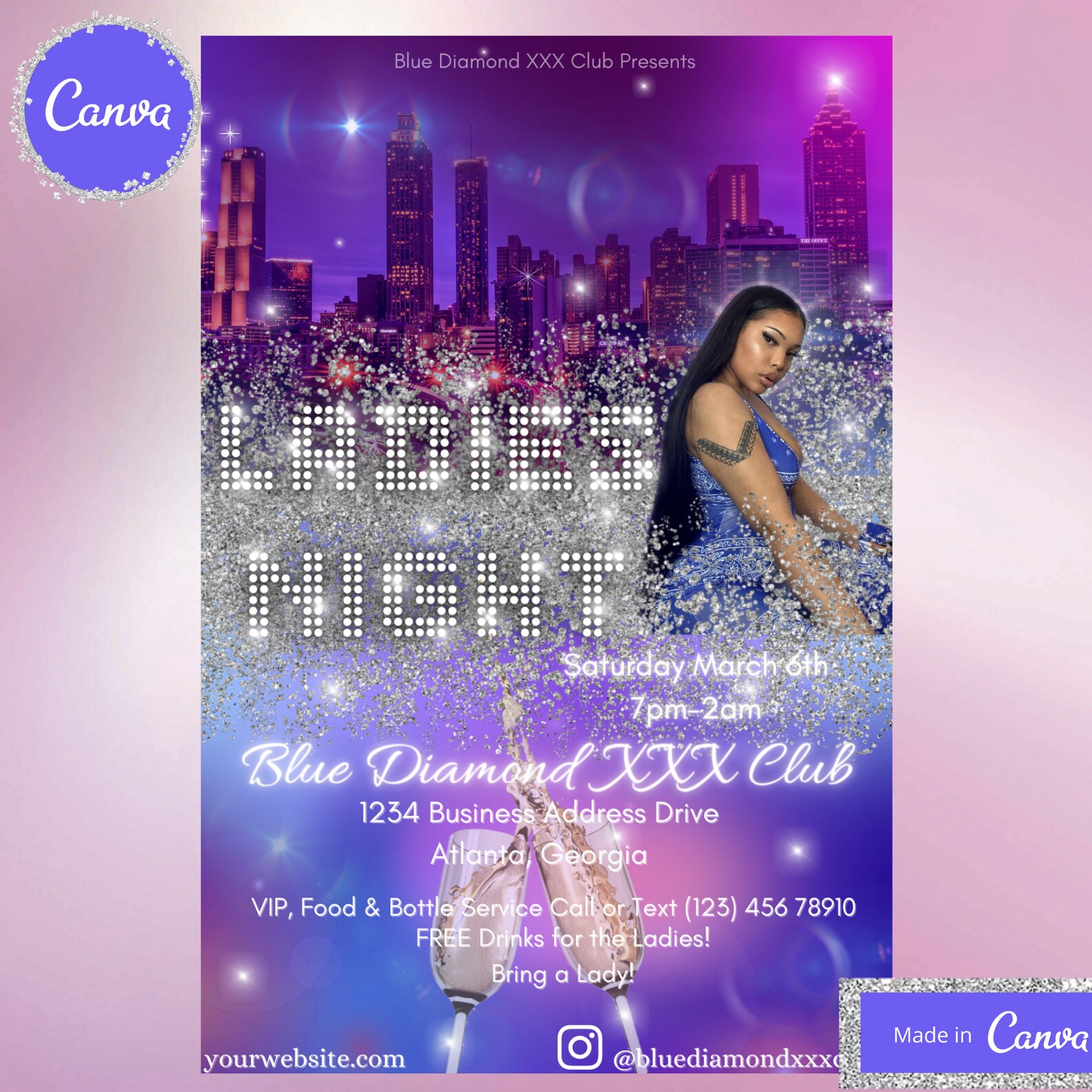 DIY Party Invitation Club Event Template Flyer Instant | Etsy