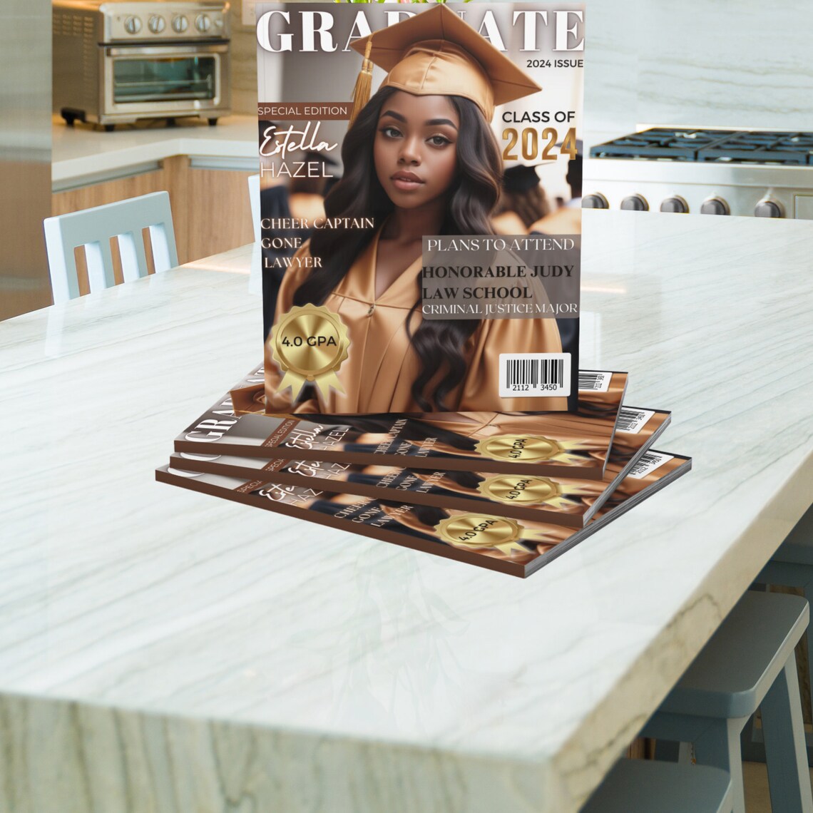 Graduate 2024 Graduation Magazine Cover Brown Magazine Prom Homecoming ...