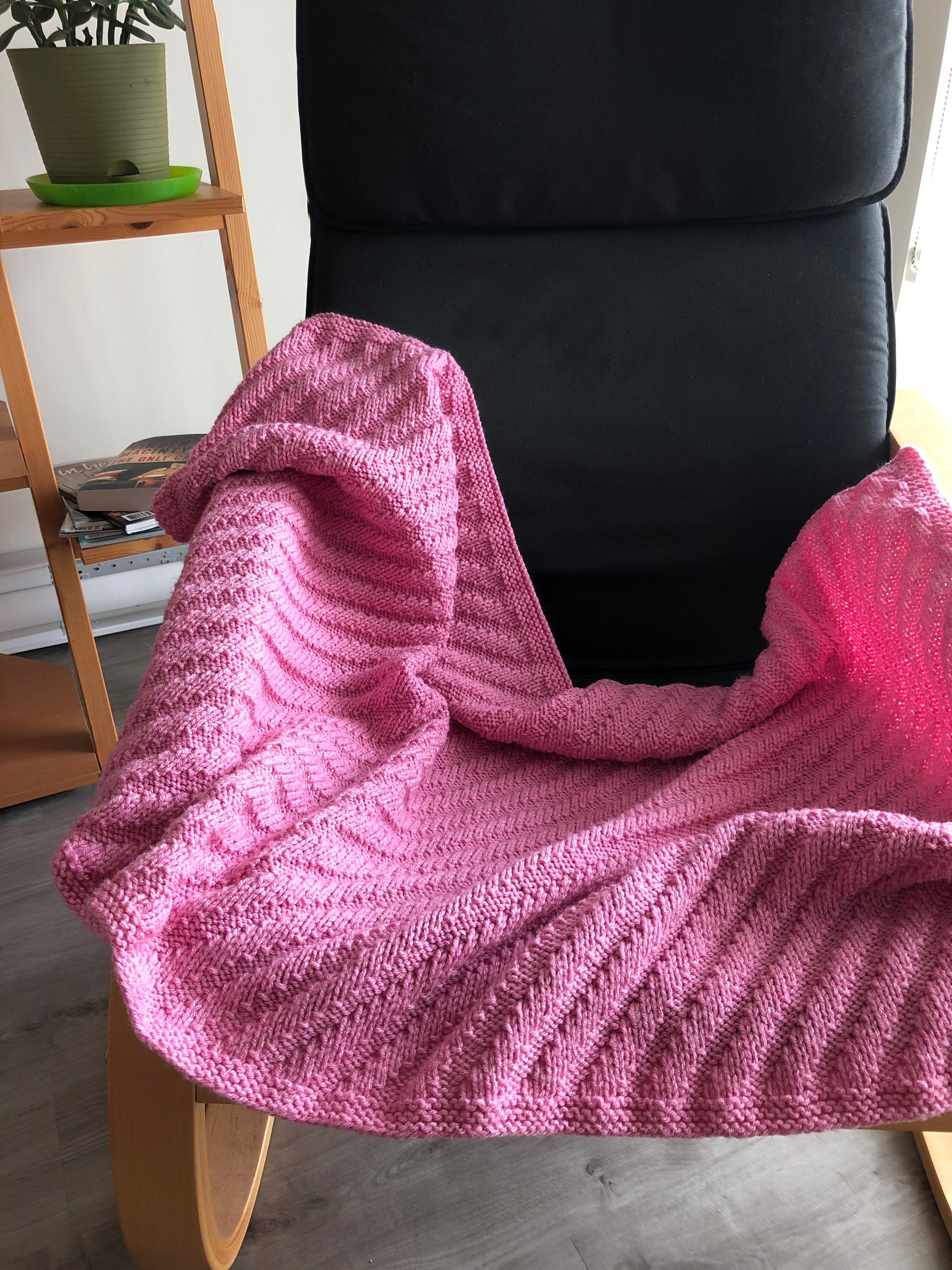 Baby Blanket Lap Warmer Hand Knitted Pink - Etsy Canada