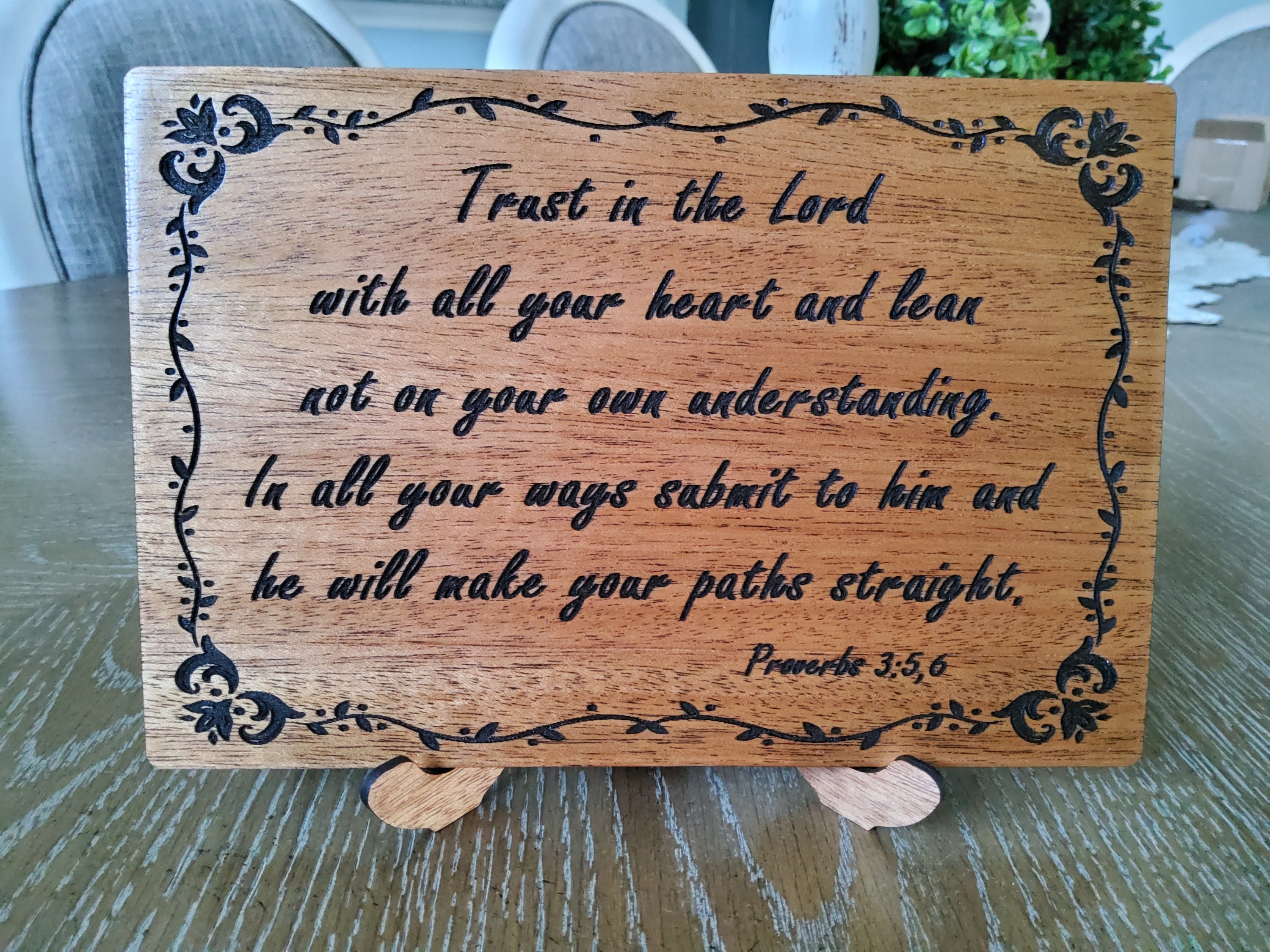 Proverbs 3, 5-6 With Stand / Bible Verse / Trust in the Lord - Etsy