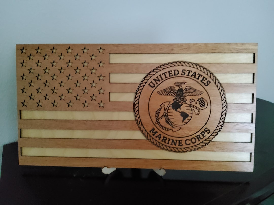American Flag Marine Corps Flag Laser Engraved American Flag Gift Flag ...