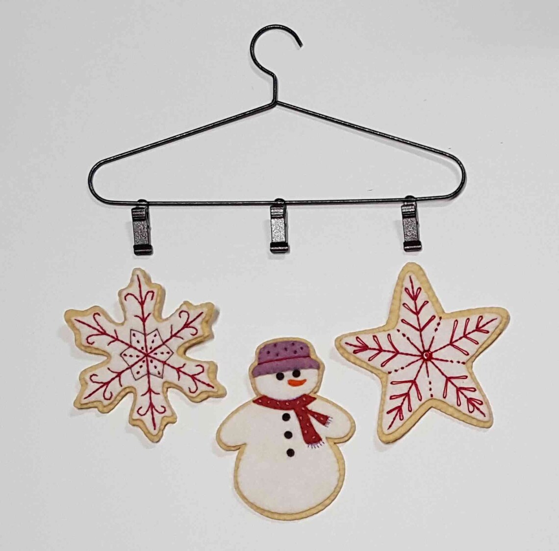 Sugar Cookie Wool Applique Christmas Ornaments Stitch Kit | Etsy