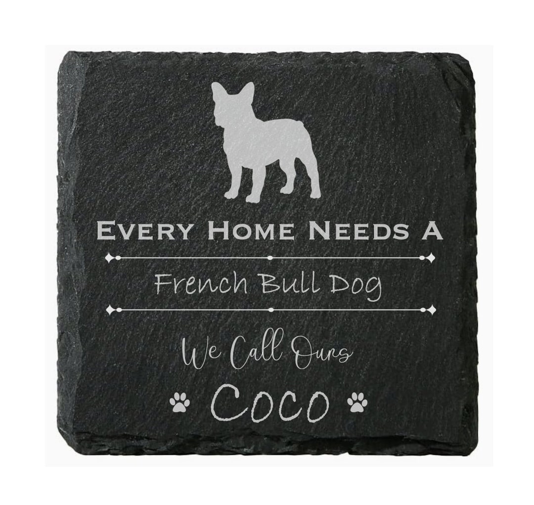 Set of 6 Engraved Coaster Dog Gift Dog Slate Coaster Personalized Pet ...