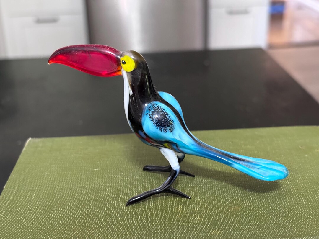 Handblown Glass Toucan Figurine: Colorful Art Glass Bird Sculpture - Etsy