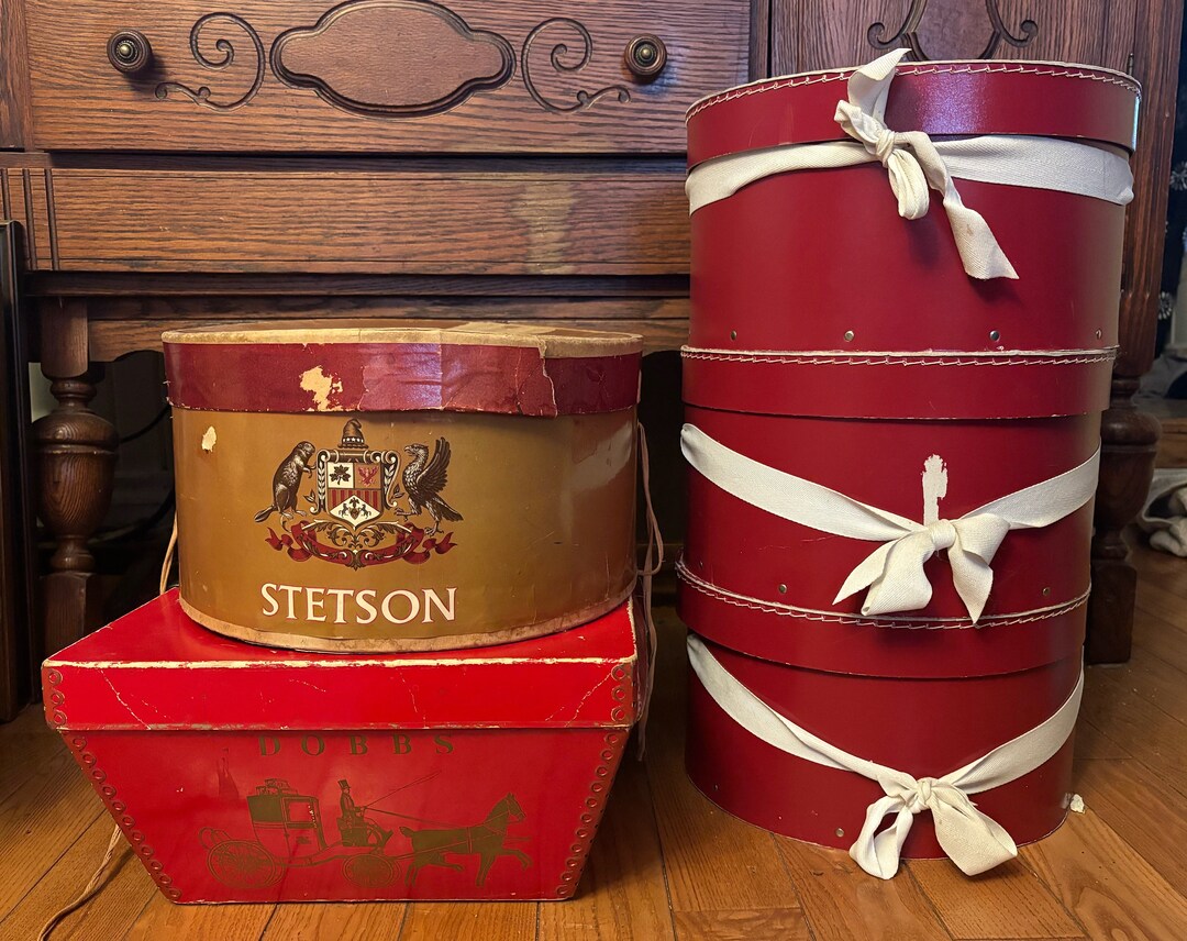 Five Vintage Hat Boxes. Classic Retro Storage Solutions. Sold ...