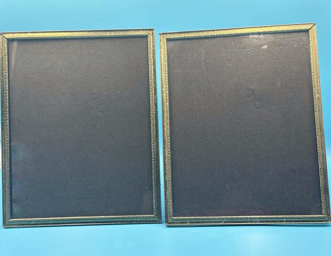 Vintage MCM Gold Toned Metal Frames: 8x10 Floral Photo Frames - Set of ...