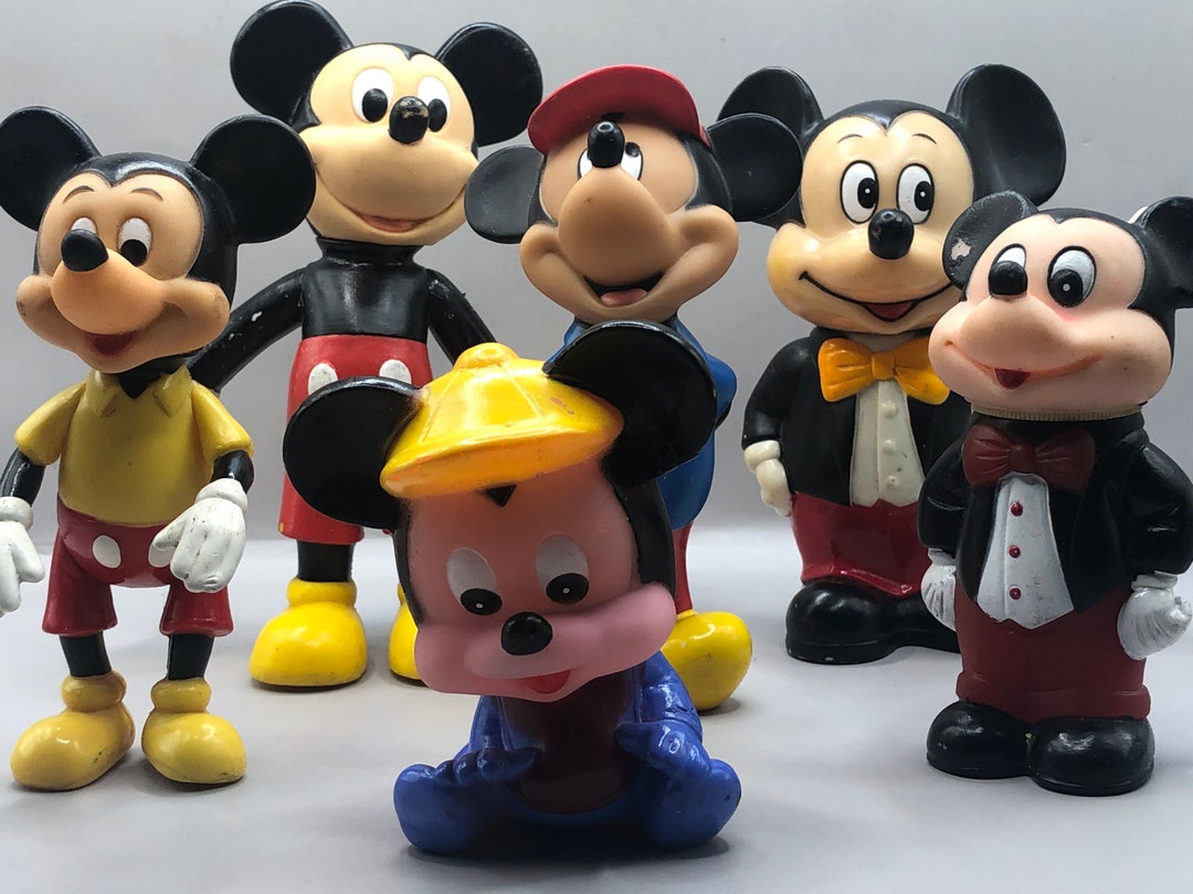 A Collection of Six Vintage Mickey Mouse Figurines Sold as One Lot - Etsy
