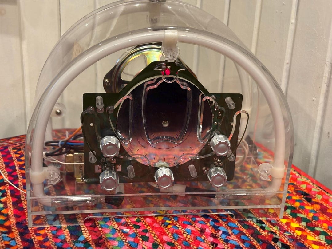 1980s Vintage Hypersonic Neon Acrylic Lighted AM/FM Radio Model PQR- 13 ...