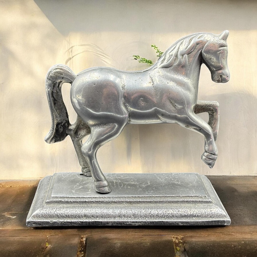 Early 1900s Antique Cast Aluminum Horse Bank. Horse Figurine. Silver ...