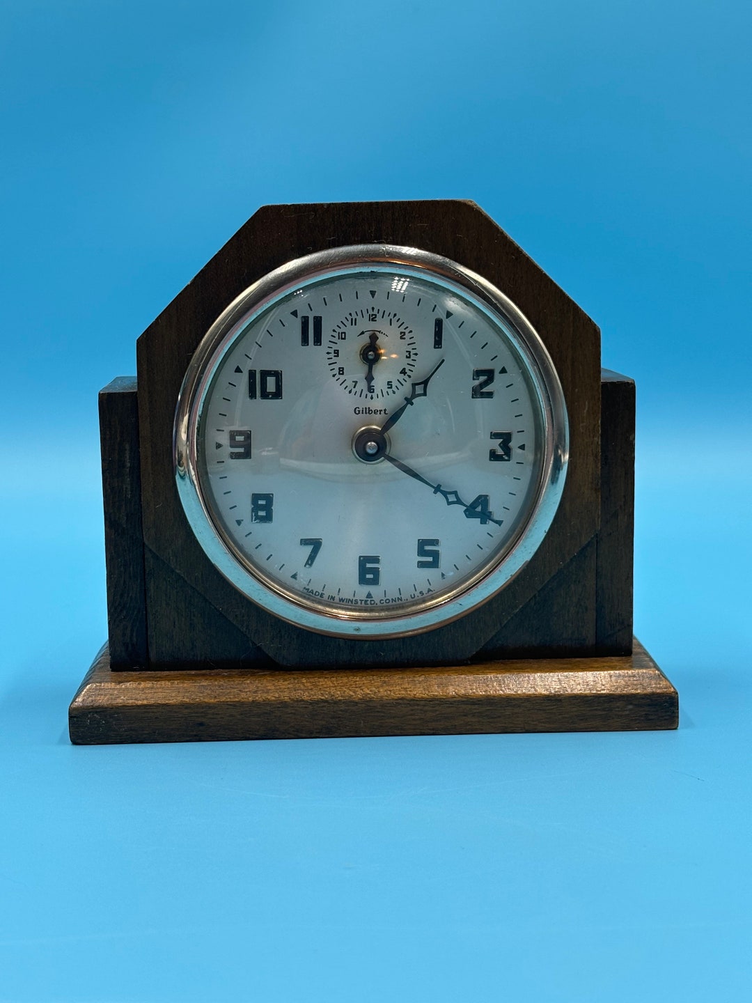 Antique Early 1900s, Gilbert Walnut Wooden Mantel Alarm Clock. - Etsy