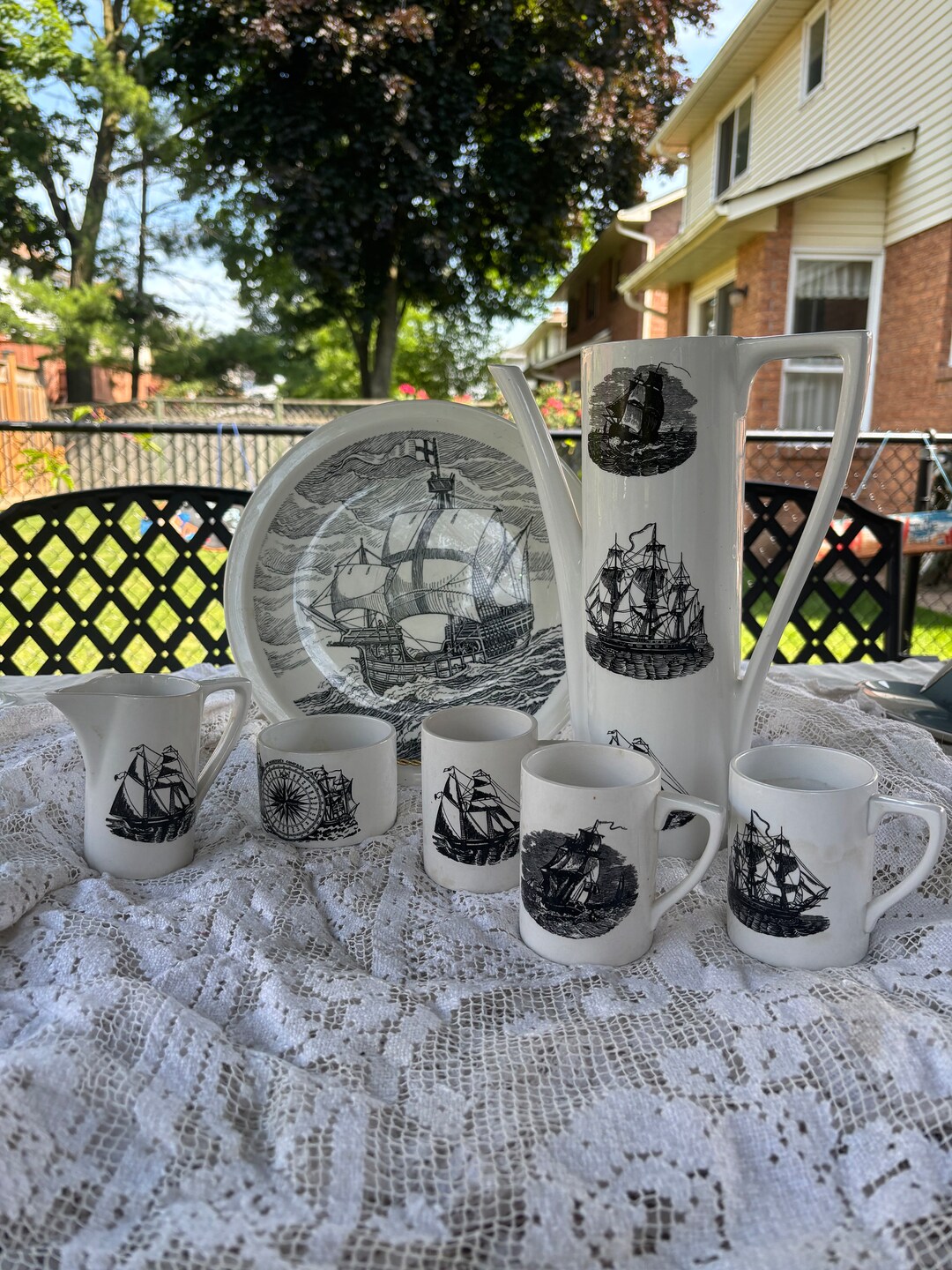 Seven Piece Nautical Coffee/tea Set. 1 Wedgewood Canadian Historical ...