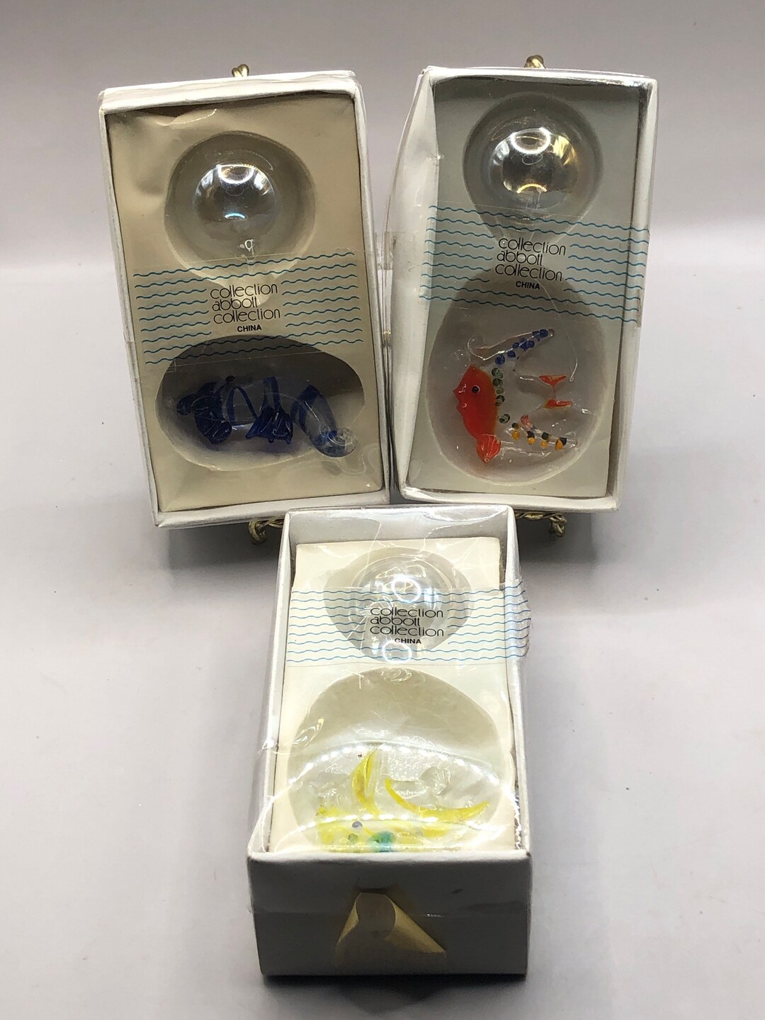 1975 Vintage Floating Glass Fish in Original Packaging. Fish Tank ...