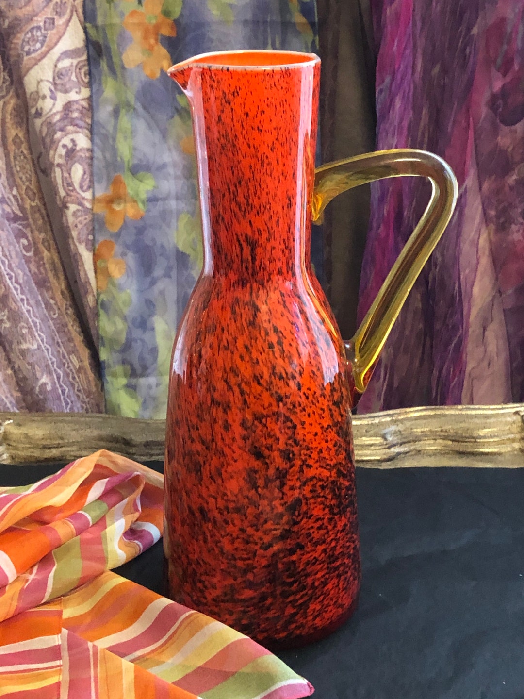 Mid-century Art Glass Italian Decanter Vase by Carlo Moretti, Murano ...