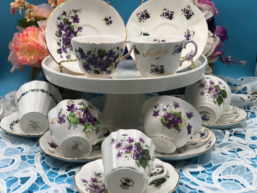 14 Pc Collection of Purple Floral Tea Package for Bulk Purchasing ...