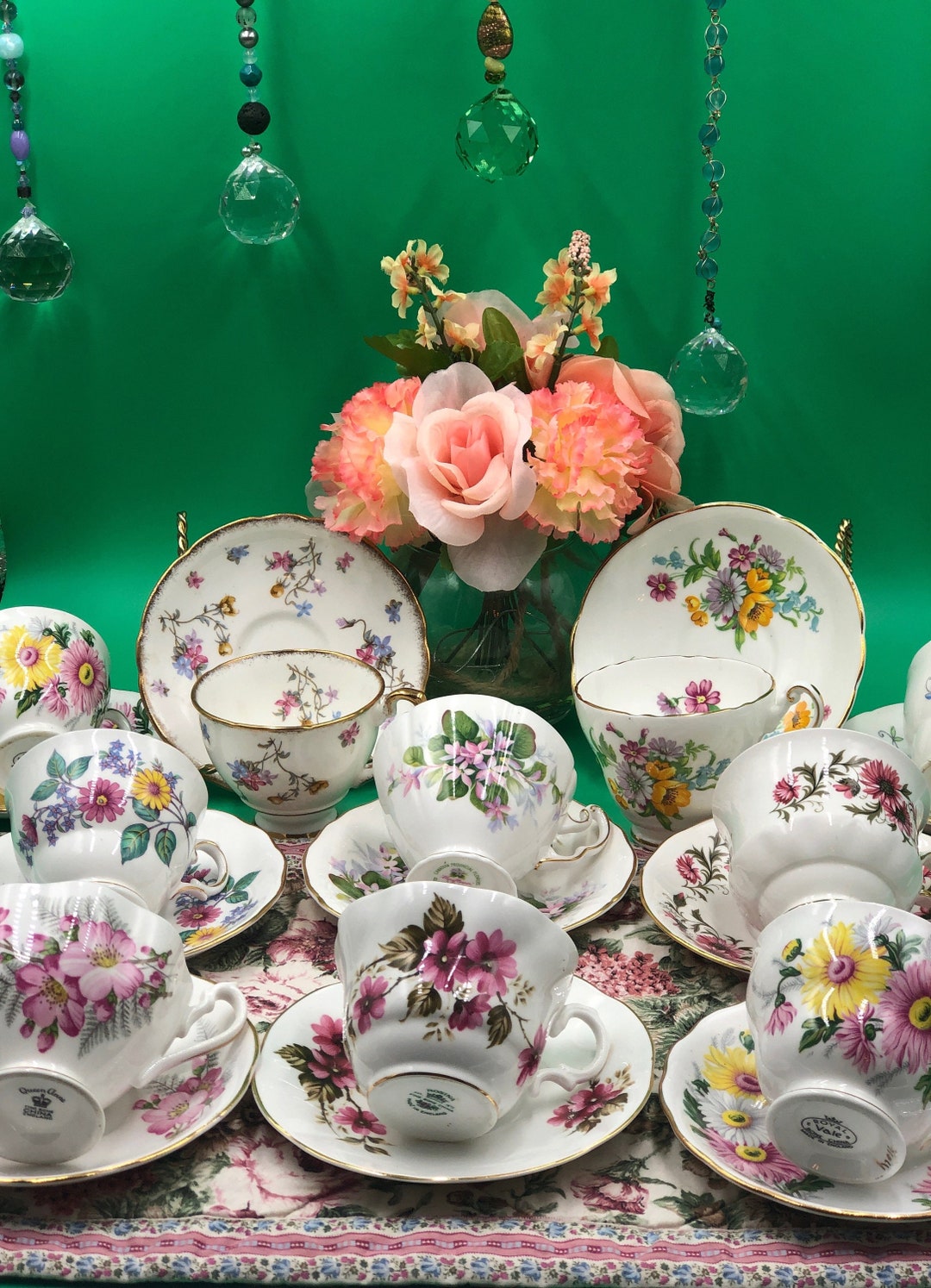 20 Pc Collection Featuring Pink Flowers Teacup Package for Bulk ...