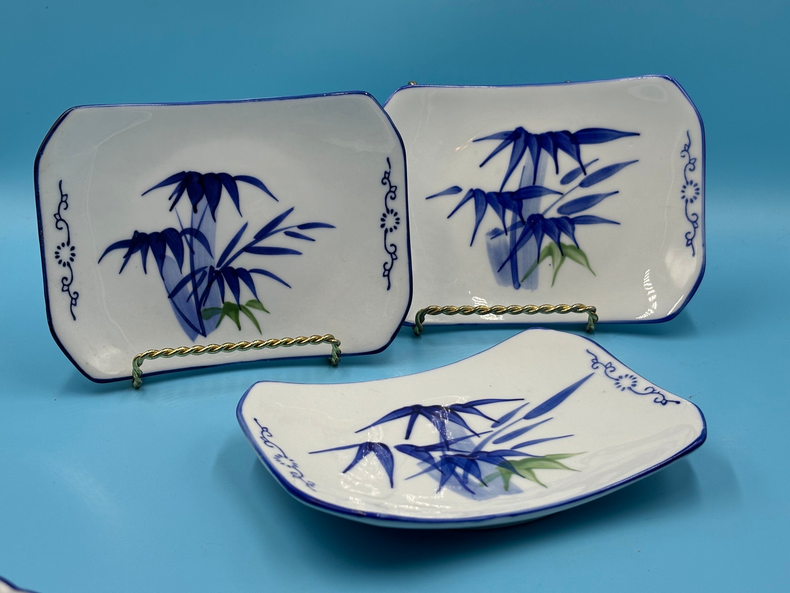 Jun Ye Porcelain Sushi Platter Set (10 Piece), Handpainted Nautical ...