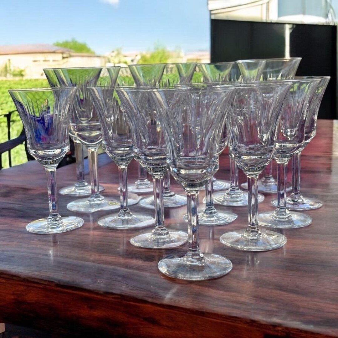 Vintage Phillips Cut Glass Crystal Set: Wine Goblets, Sherry Glasses ...