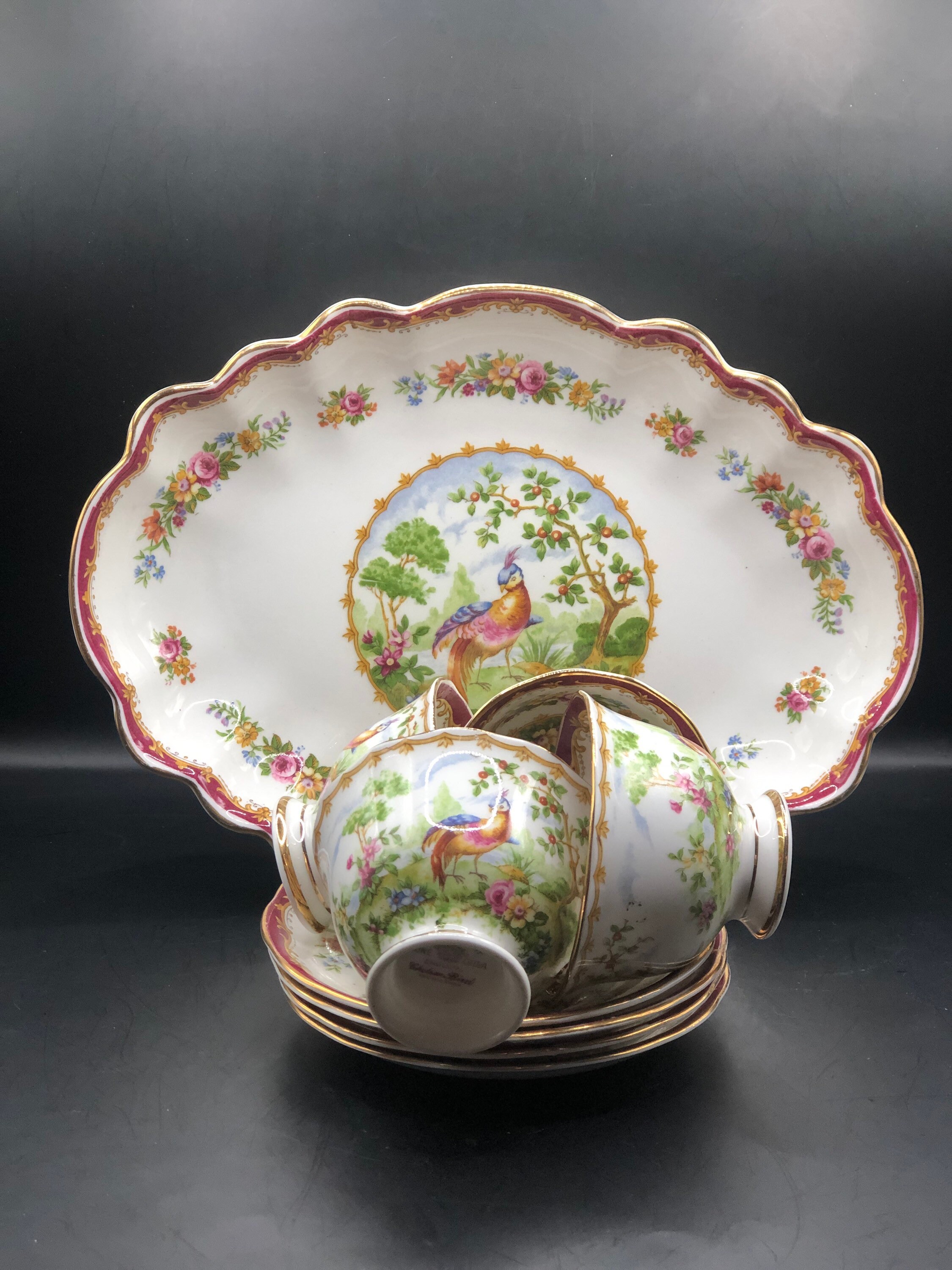 Royal Albert Chelsea Bird Burgundy Pattern Teapot Demitasse - Etsy