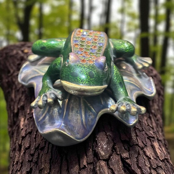 Vintage Rucinni Jeweled Frog Trinket Box – Swarovski … - Gem