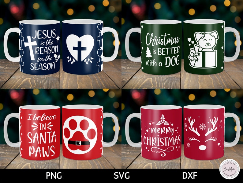 20 Christmas Mug Press Bundle, Mug Press SVG Design, 20 Holiday Mug ...