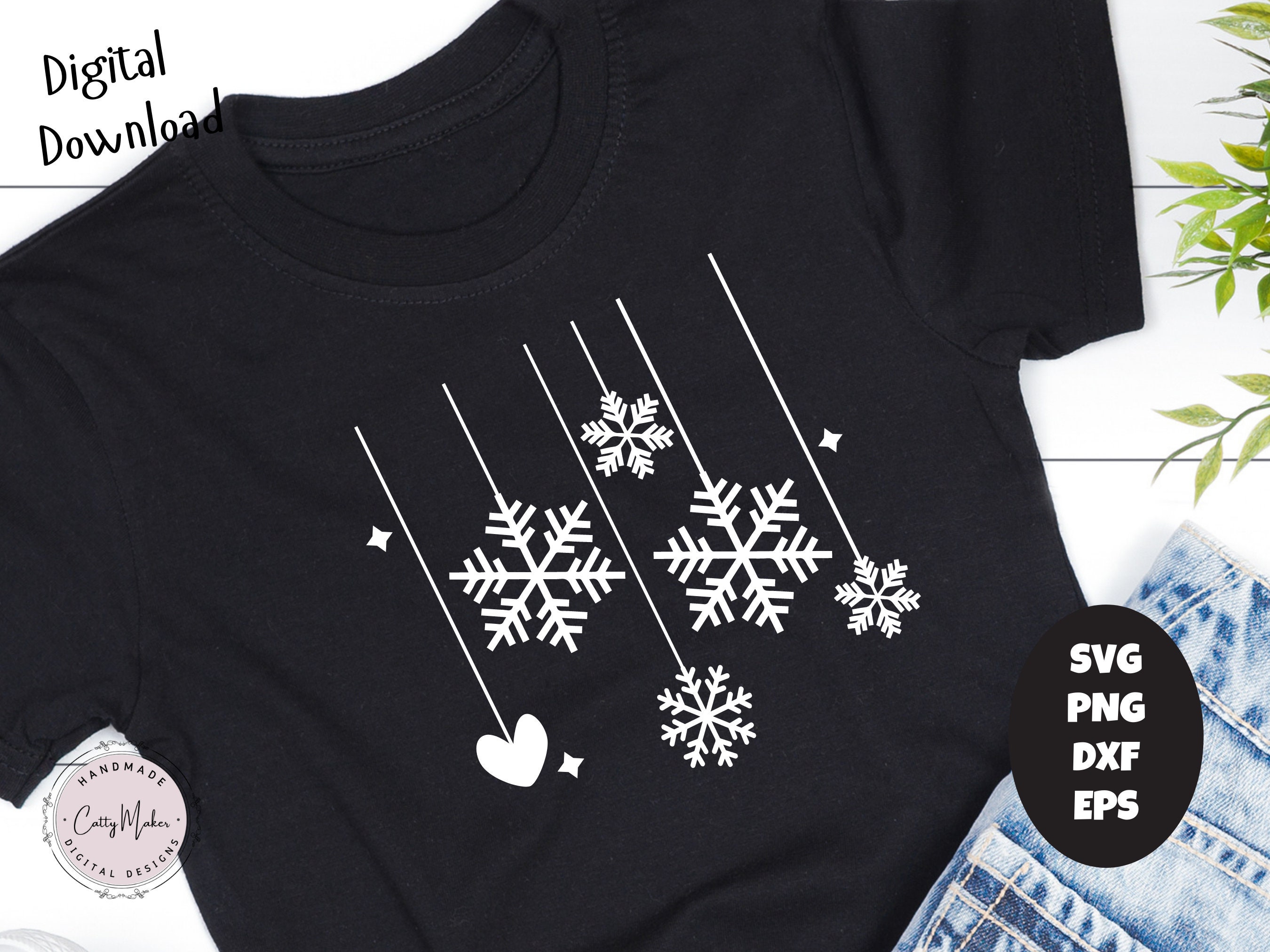 Hanging Snowflake SVG, Winter Christmas Ornament Cut File (digital ...