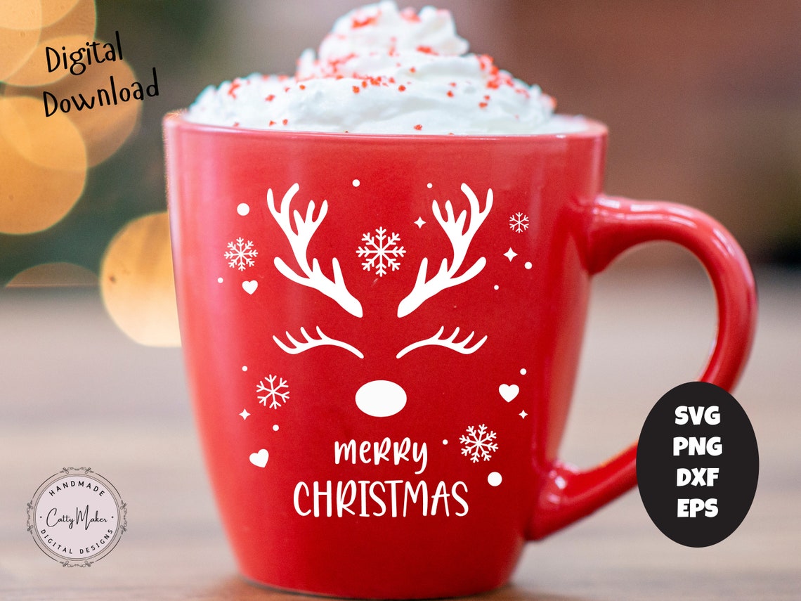 Merry Christmas SVG Reindeer SVG Holiday Svg Winter Svg - Etsy
