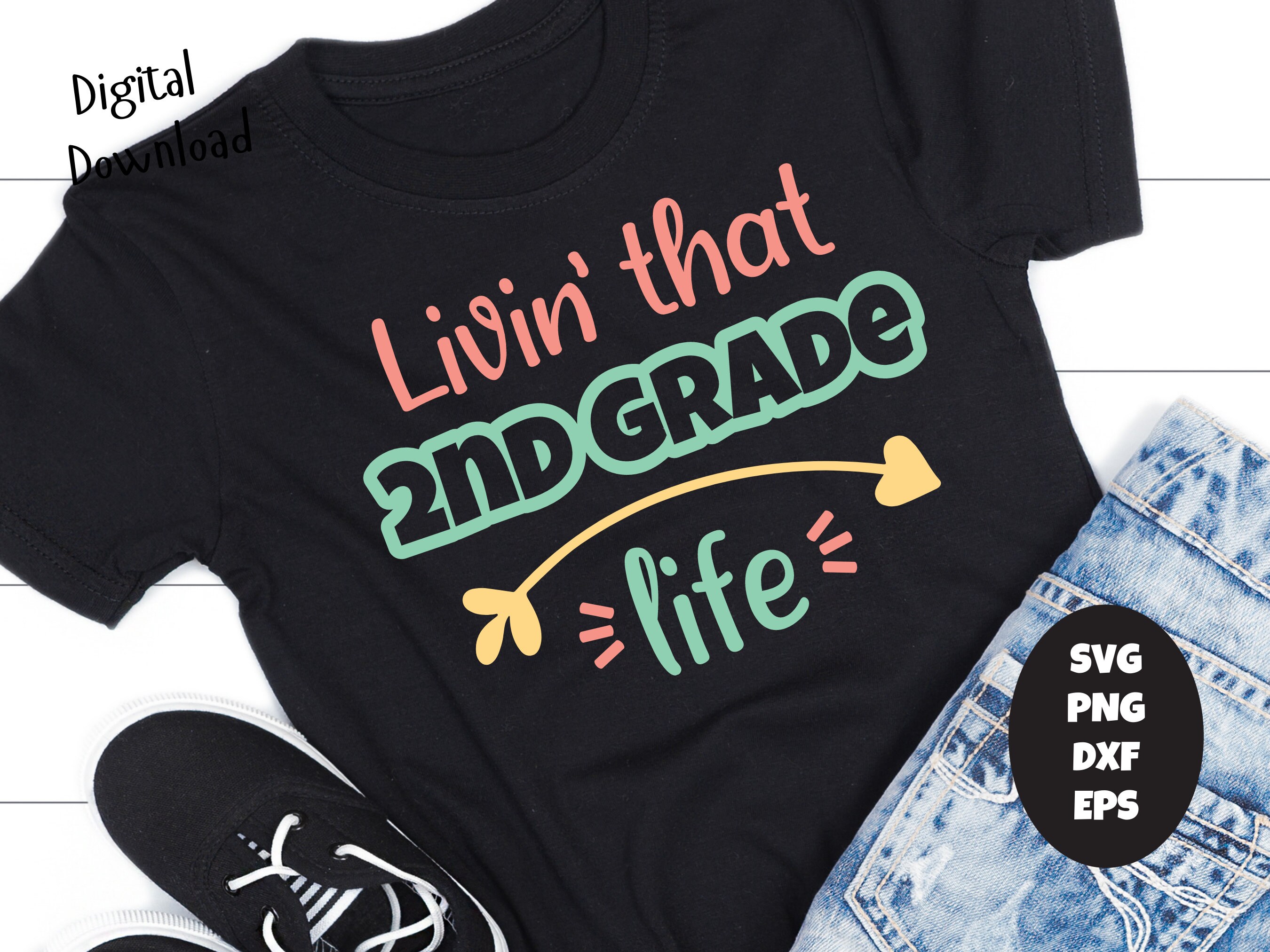 2nd Grade SVG Second Grade Shirt Svg Livin' That 2nd - Etsy