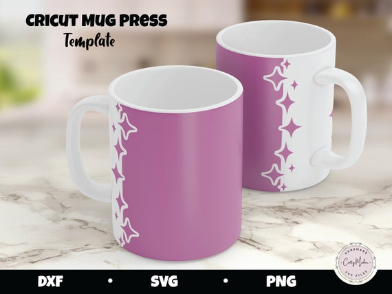 Coffee Mug SVG Mug Press Design Sparkles Border Template - Etsy