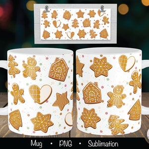 Gingerbread Sublimation, Christmas Sublimation PNG, Mug Press ...