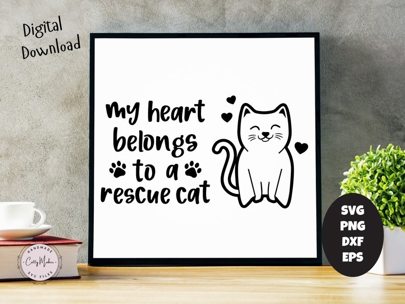 Cat Svg Rescue Cat Svg Cat Mom Svg Kitty Svg Cat Clipart - Etsy