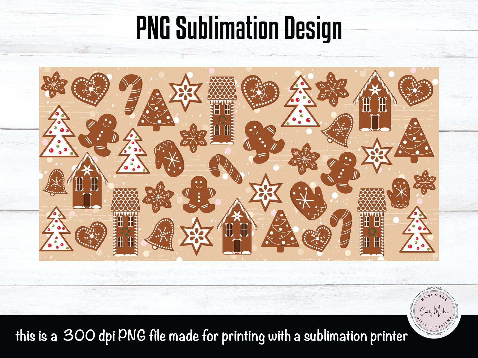 Gingerbread Sublimation, Christmas Sublimation PNG, Mug Press ...