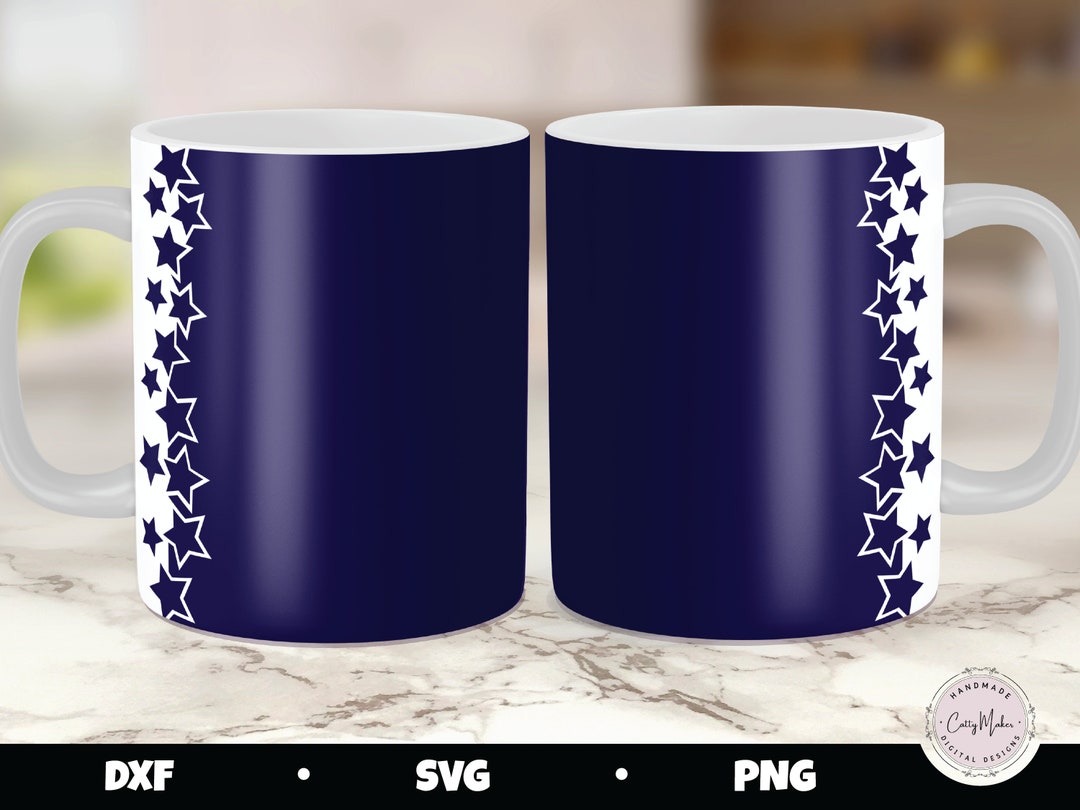 Cricut Mug Press SVG, Stars Mug Press, Stars Mug Border, Mug Press ...