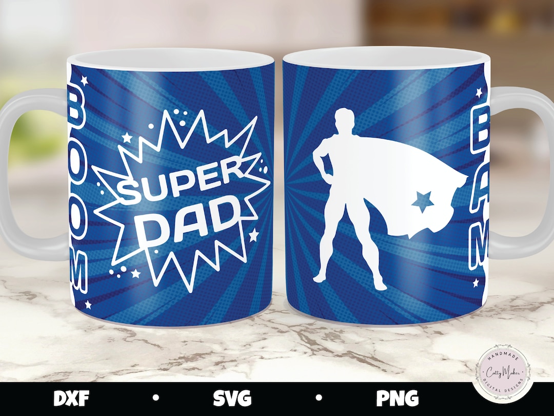 Cricut Mug Press Svg, Dad Mug Press, Super Dad Mug Svg, Mug Press Svg ...