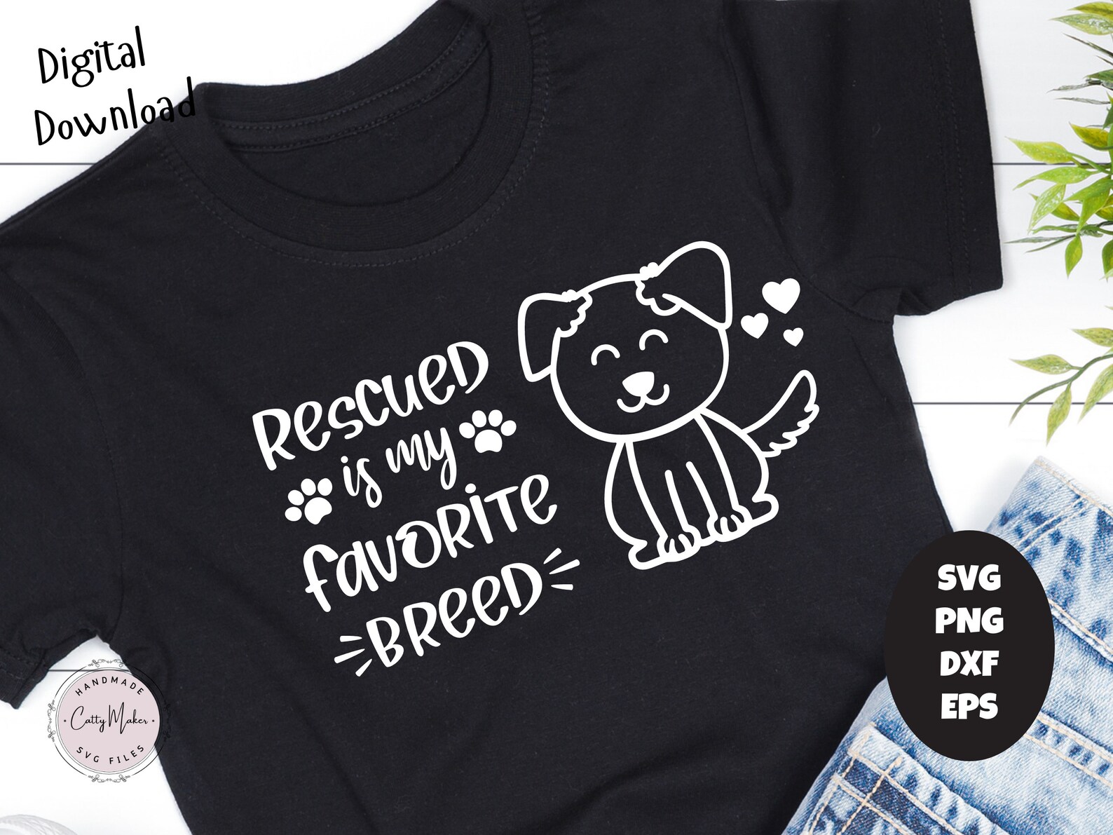 Rescued is My Favorite Breed Svg Dog Svg Rescued Dog Svg | Etsy