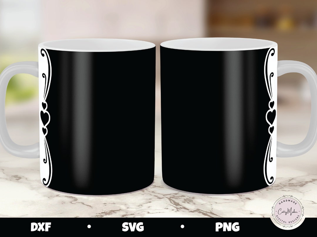Cricut Mug Press SVG, Mug Press Template, Mug Border SVG, Calligraphy ...