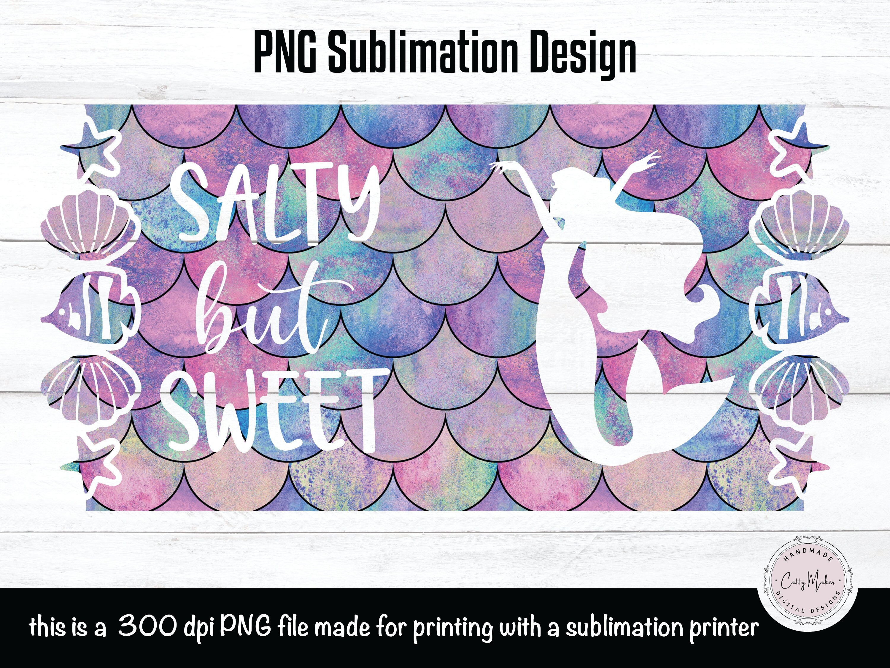 Mermaid Mug Press SVG Design, Marine Border Template (digital Download ...