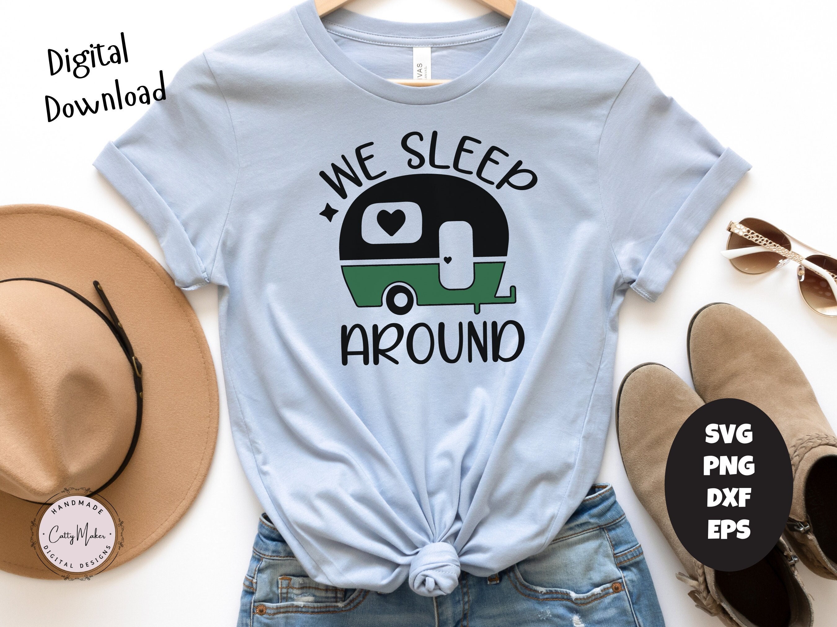 We Sleep Around Camper SVG, Funny Camping Outdoors (digital Download ...