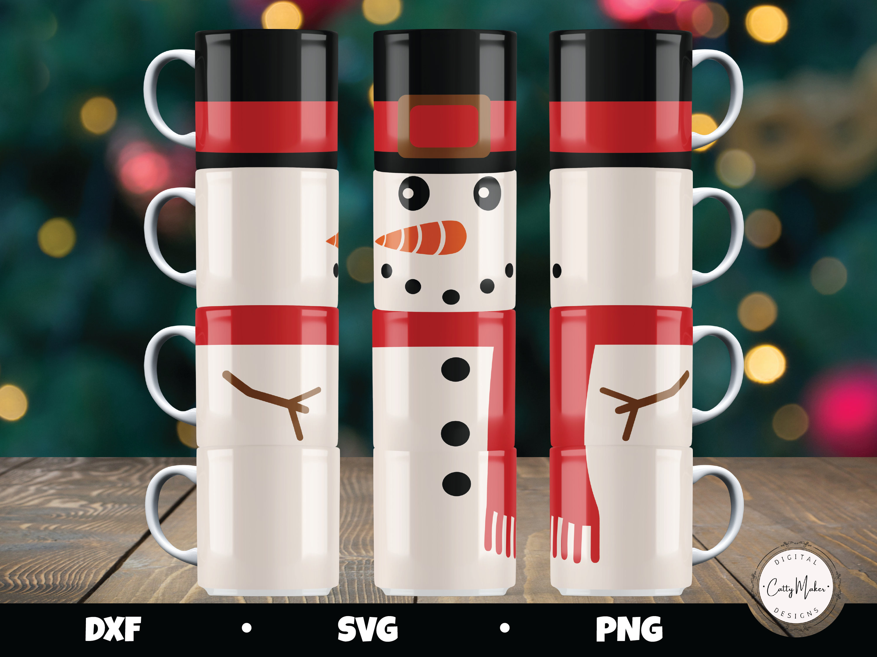 Snowman Stackable Mug SVG, Christmas Cricut Design (digital Download ...