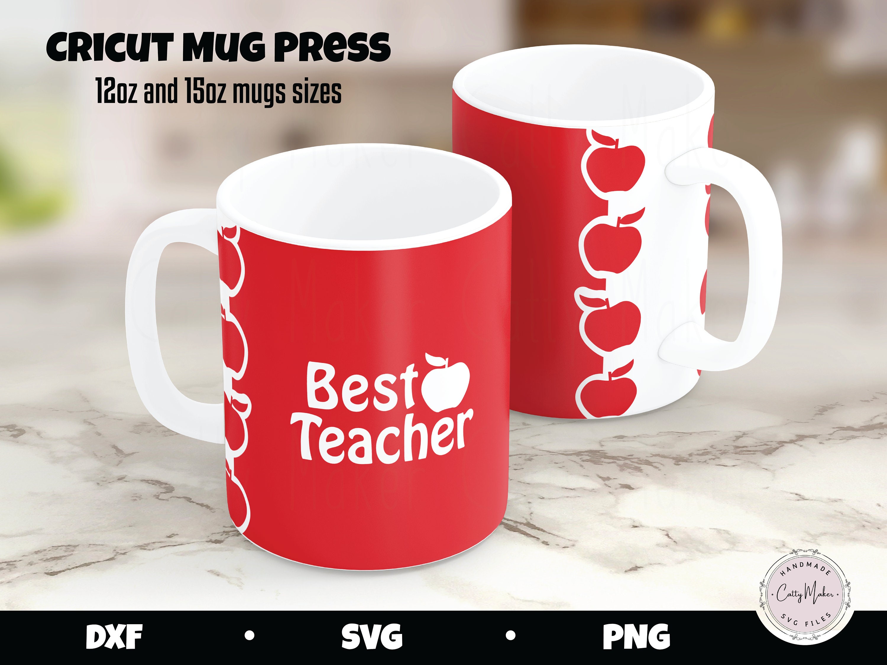 Cricut Mug Press SVG Best Teacher Digital Download 12oz and - Etsy